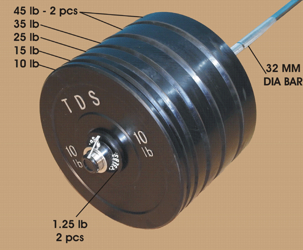 300 LB. OLYMPIC BARBELL SET WITH 100 LB RATED BLACK BAR